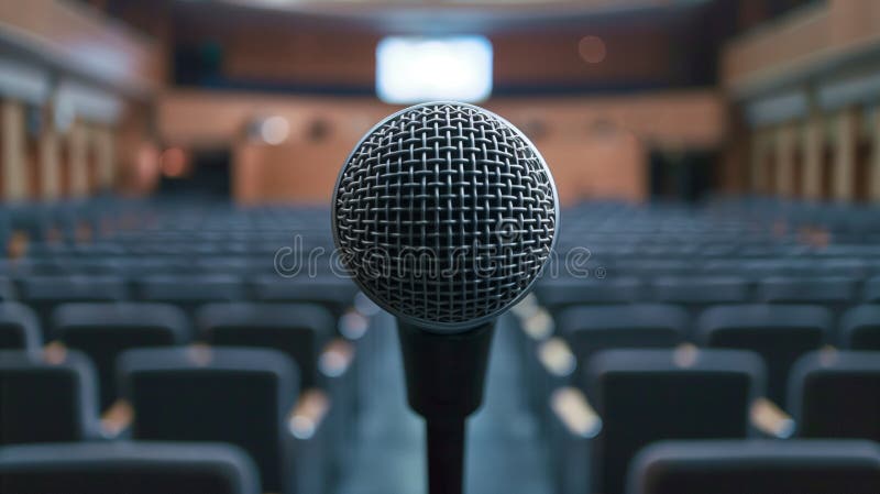 Microphone in Forum Meeting Room for Speaker Speech Presentation and ...