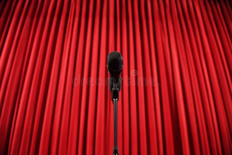 Microphone Front Red Curtain Stock Photos - Free & Royalty-Free Stock ...