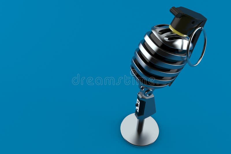 Microphone grenade stock illustration. Illustration of antique - 26755490
