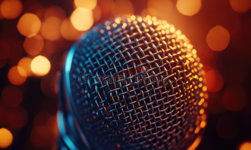 A Microphone with a Fuzzy, Blurry Background Stock Photo - Image of ...