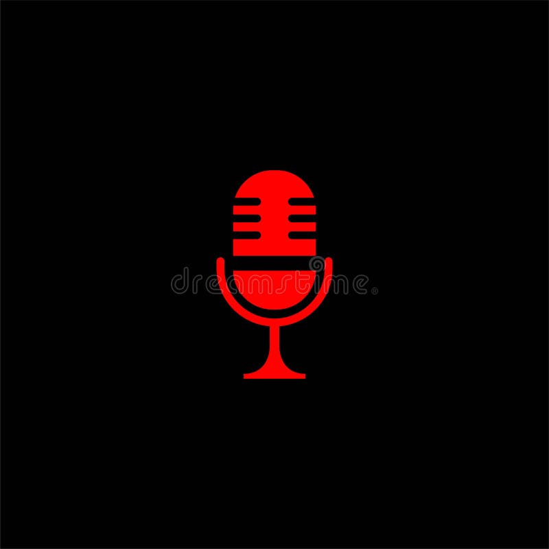 A Microphone and a Glass of Wine Logo Creative Idea Stock Vector ...