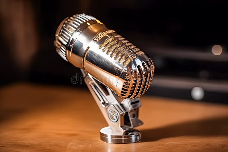 A Microphone with a Gold and Silver Color. Stock Photo - Image of ...