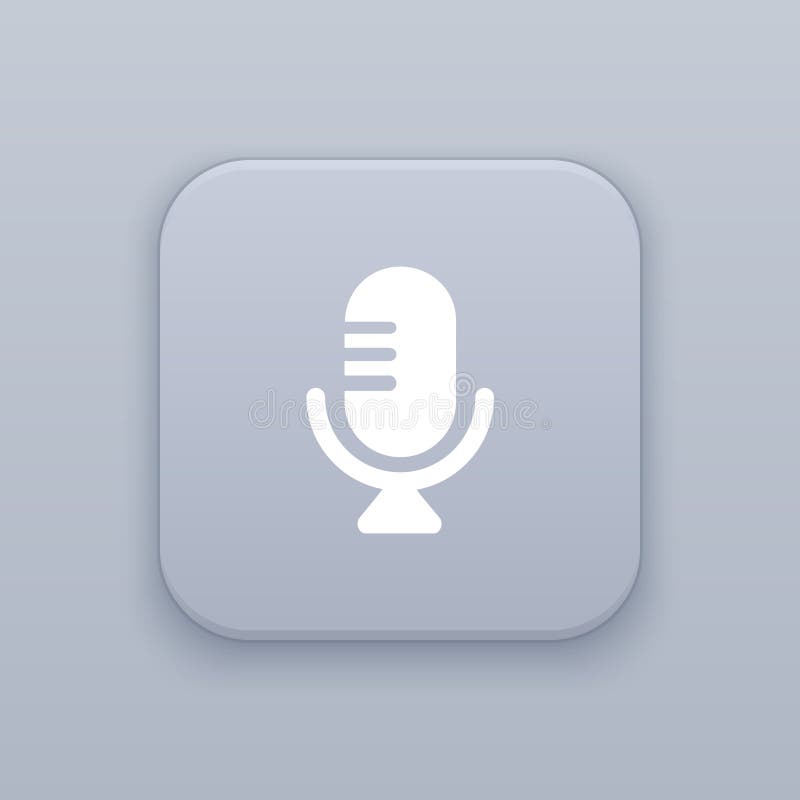 Microphone. Gray Mic on Stand Stock Vector - Illustration of vintage ...