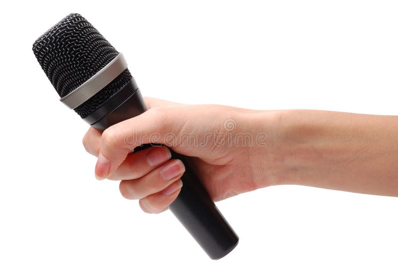 Microphone in hand stock image. Image of hand, broadcast - 13479969