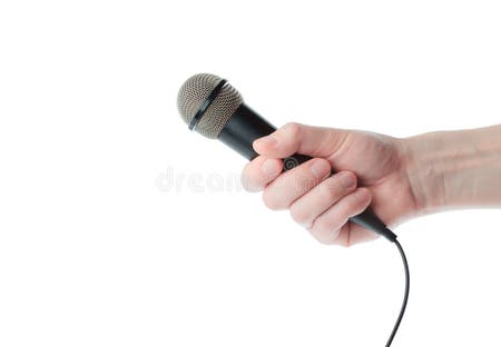 Microphone in hand stock image. Image of hand, broadcast - 13479969