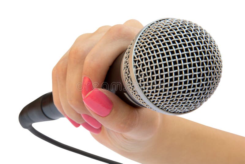Microphone in hand stock image. Image of karaoke, finger - 26220765