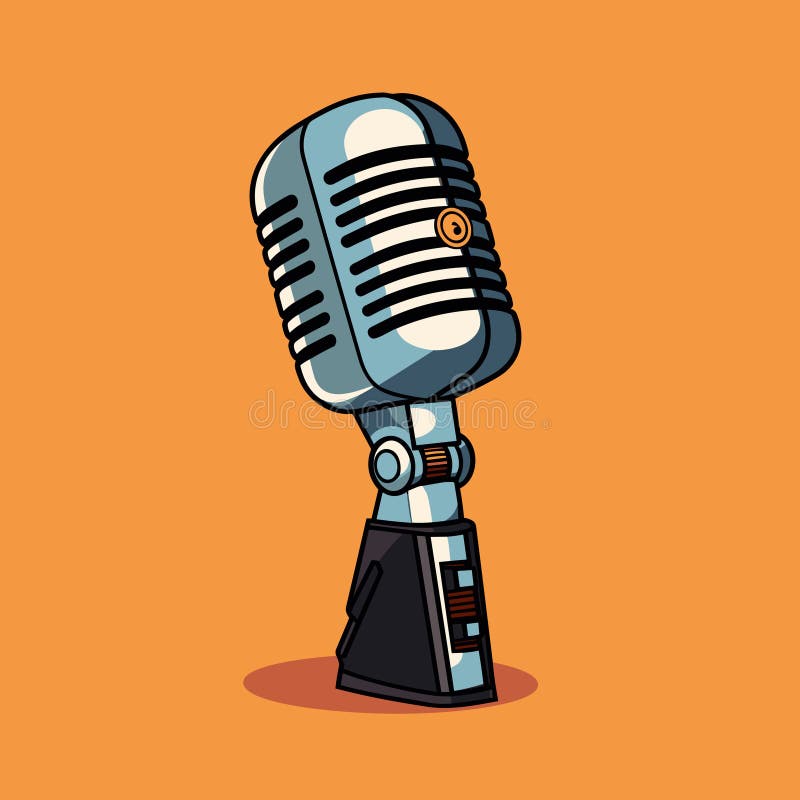 Microphone Hand-drawn Comic Illustration. Microphone. Vector Doodle ...