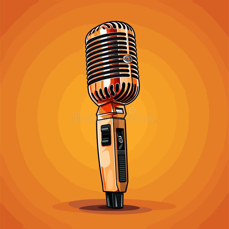 Microphone Hand-drawn Comic Illustration. Microphone. Vector Doodle ...