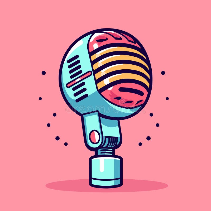 Microphone Hand-drawn Comic Illustration. Microphone. Vector Doodle ...