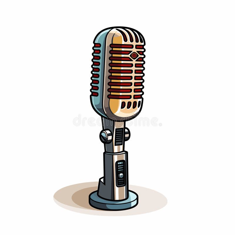 Microphone Hand-drawn Comic Illustration. Microphone. Vector Doodle ...