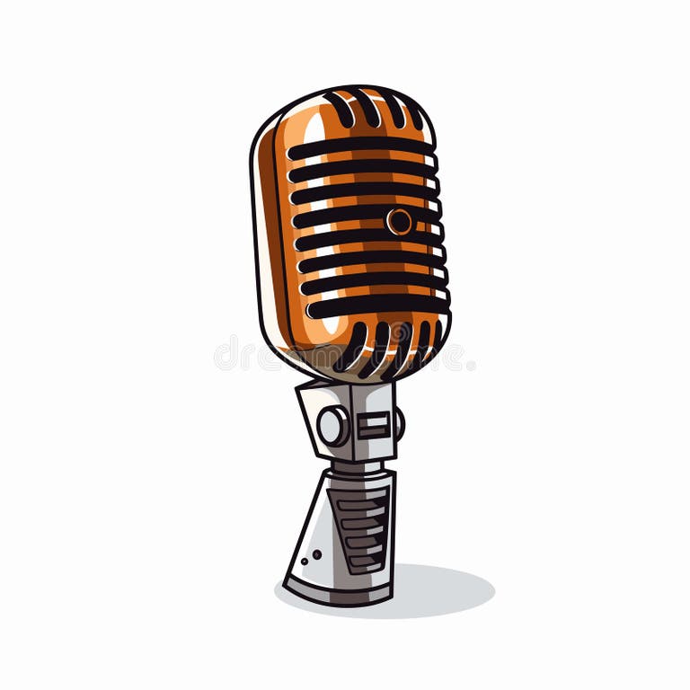 Microphone Hand-drawn Comic Illustration. Microphone. Vector Doodle ...
