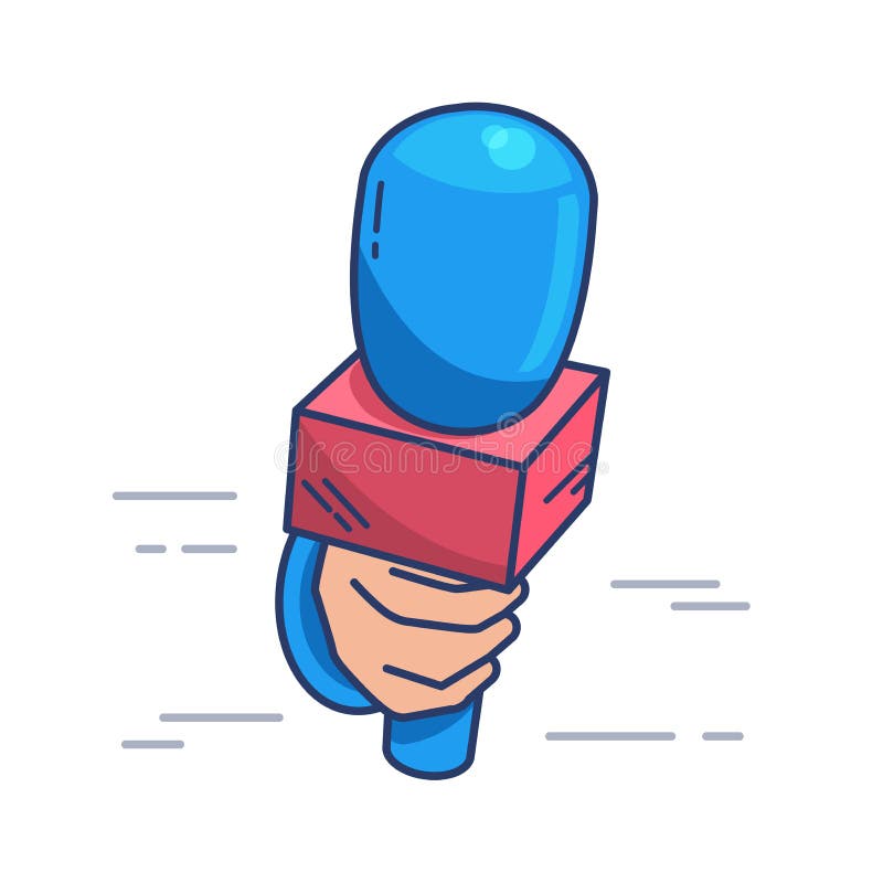 Microphone in Hand. the Hand Holds the Microphone for the Interview ...