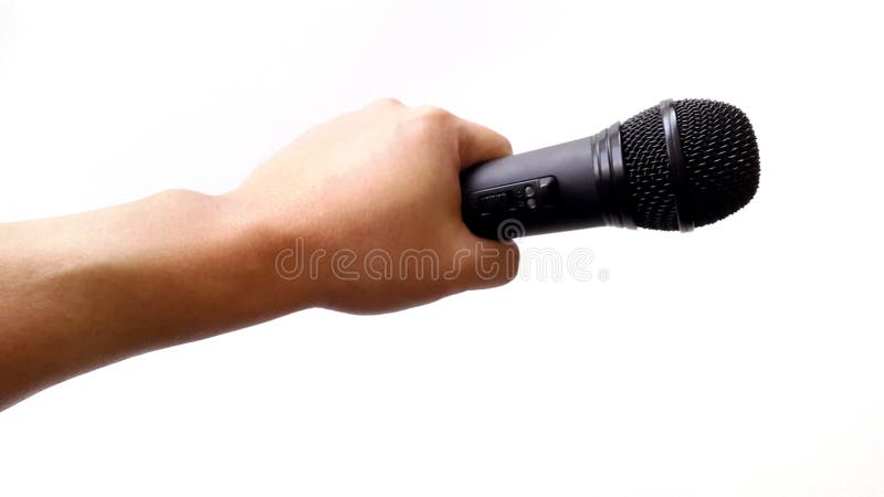 Microphone on Hand Isolated Stock Photo - Image of culture, radio ...