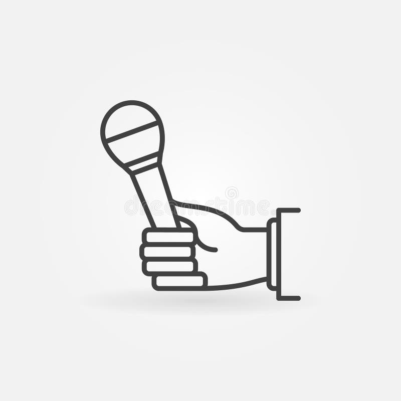 Microphone in Hand Vector Icon or Symbol Stock Vector - Illustration of ...