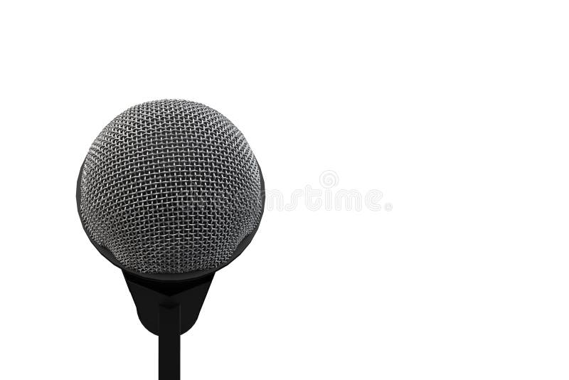 3d Rendering. a Microphone Head with Clipping Path Isolated on White ...
