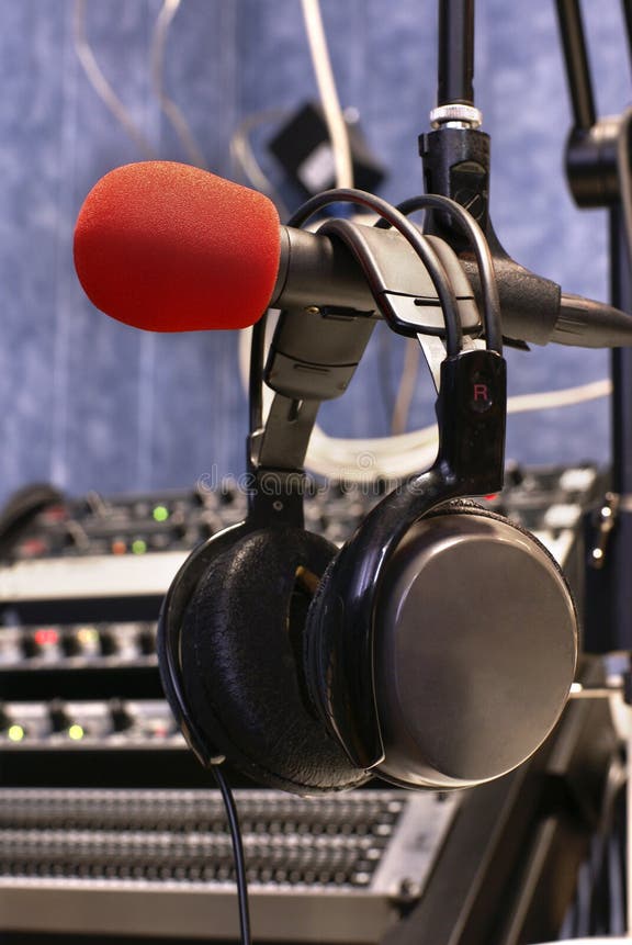 Microphone with Head Phones Stock Photo - Image of headphones, disco ...