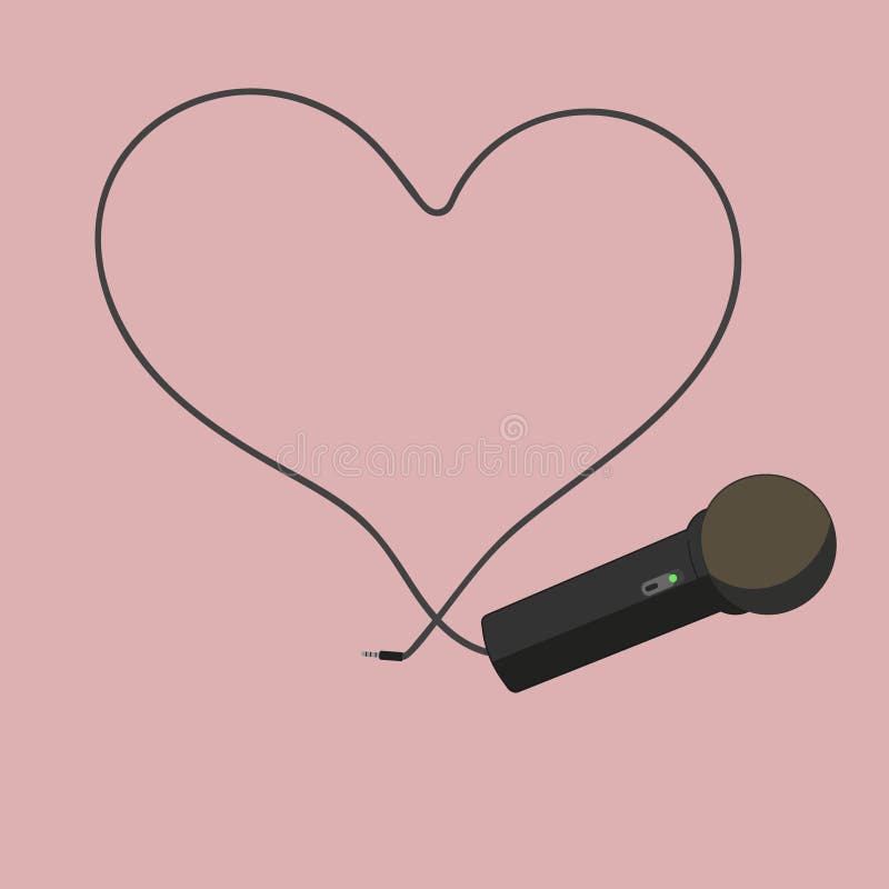 Heart With Microphone (clipping Path Included) Stock Illustration ...