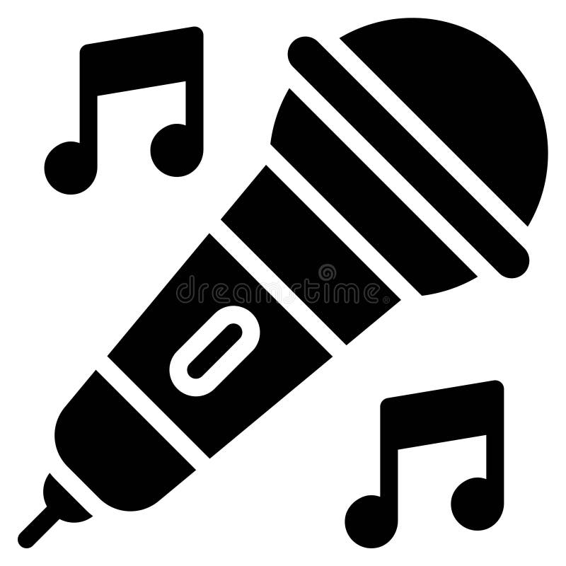 Microphone Icon, Birthday Party Related Vector Illustration Stock ...
