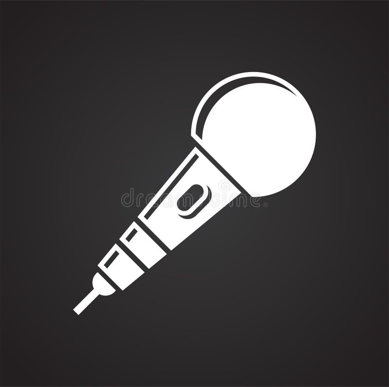 Microphone Icon on Black Background for Graphic and Web Design, Modern ...