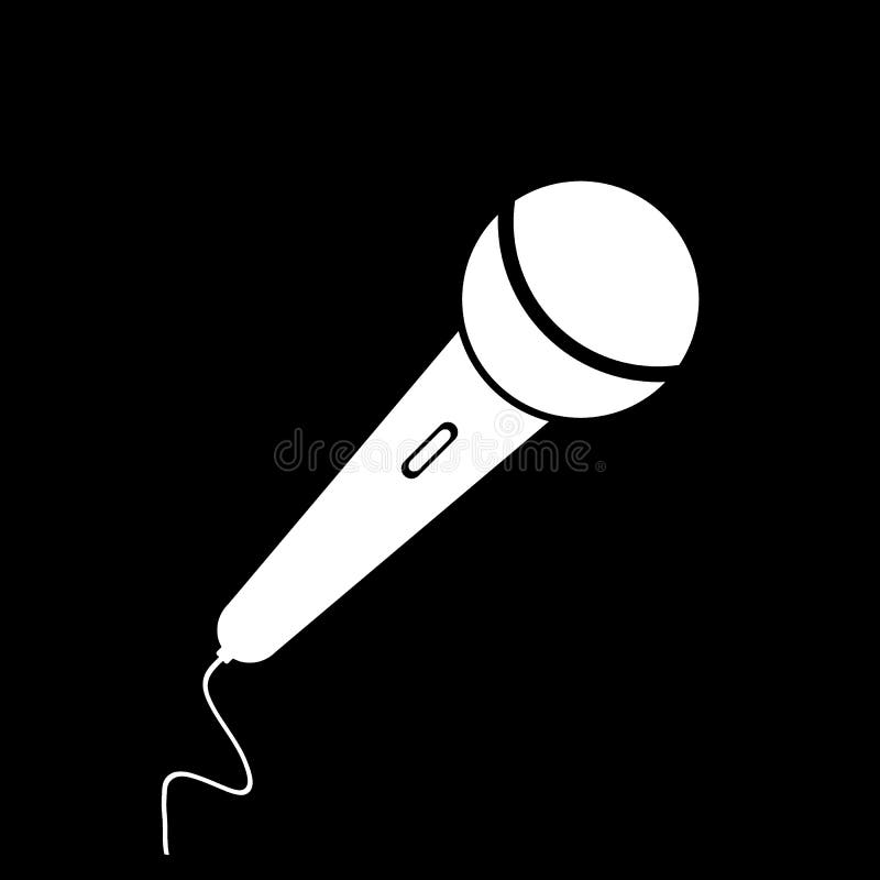 Microphone icon on black stock illustration. Illustration of classic ...
