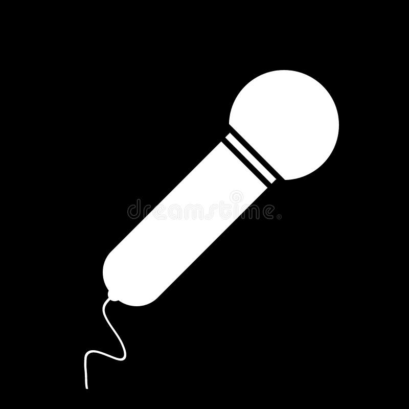 Microphone icon on black stock illustration. Illustration of microphone ...