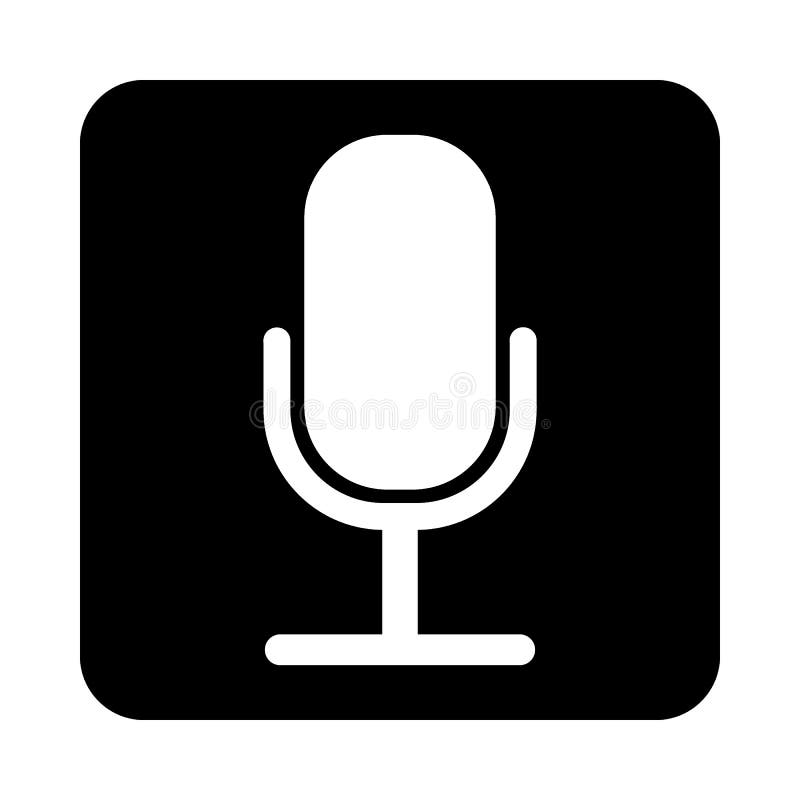 Microphone icon on black stock illustration. Illustration of concert ...