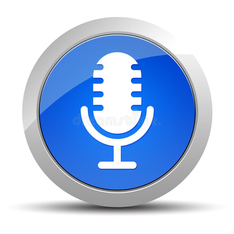 Microphone Icon Blue Round Button Illustration Stock Illustration ...