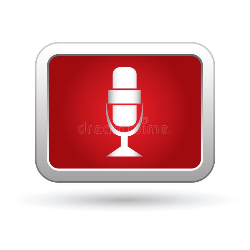 Microphone Icon on the Button Stock Vector - Illustration of navigation ...