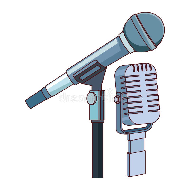 Microphone icon cartoon stock vector. Illustration of interview - 145345966