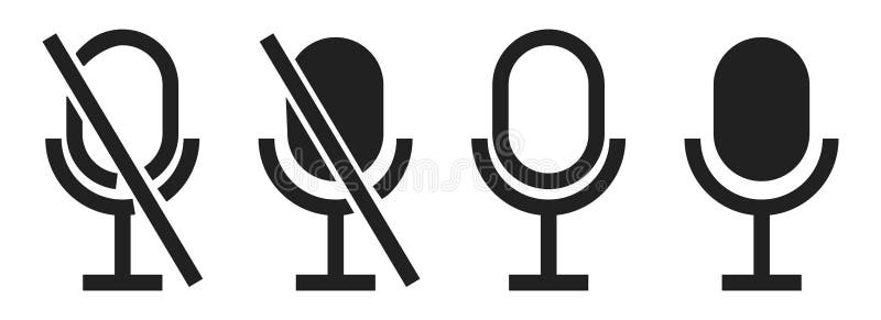 Microphone Icon Collection. Vector Isolated Microphone Symbol Stock ...