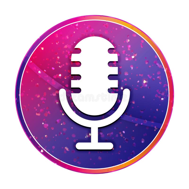 Microphone Icon Creative Trendy Colorful Round Button Illustration ...