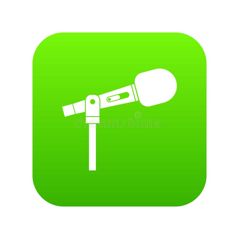 Microphone Icon Digital Green Stock Vector - Illustration of ...