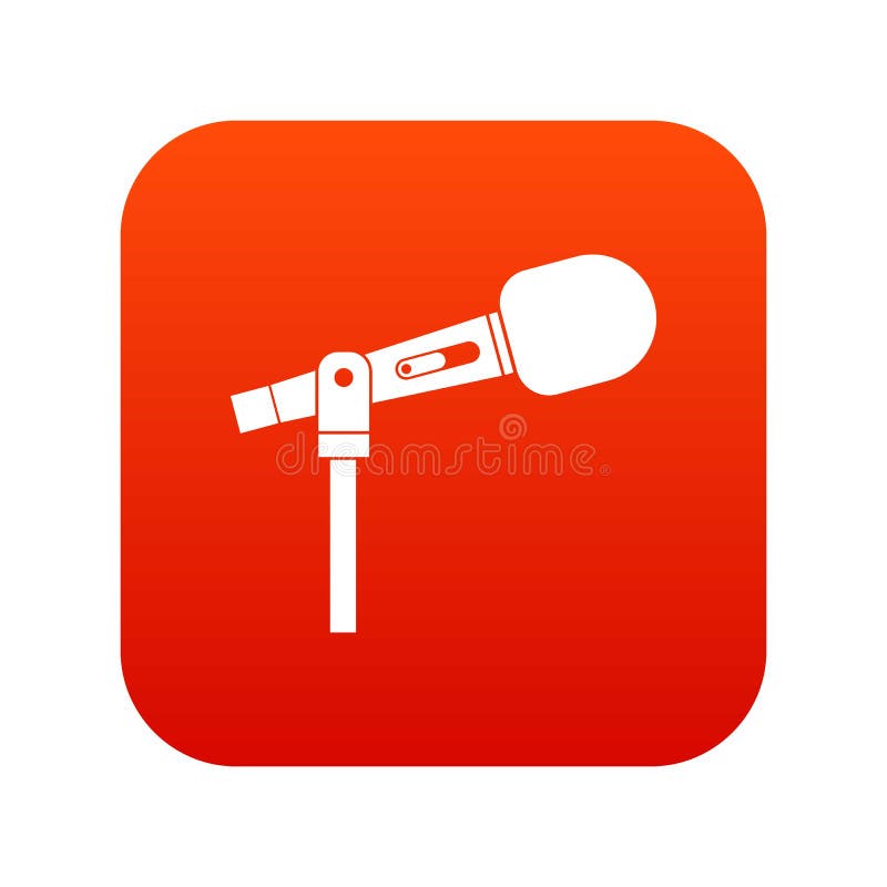 Microphone Icon Digital Red Stock Vector - Illustration of interview ...