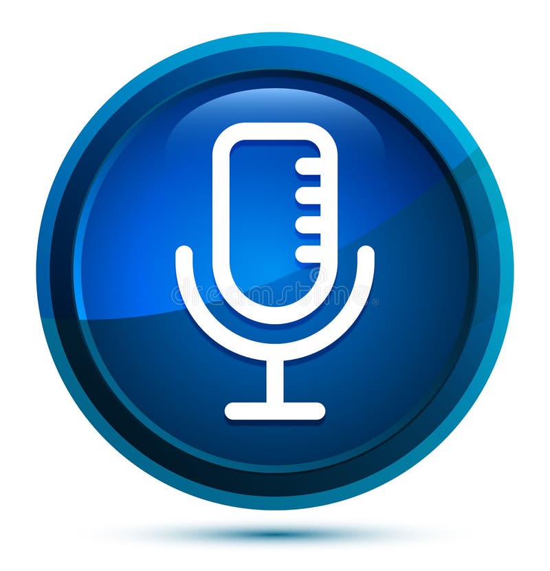 Microphone Icon Elegant Blue Round Button Illustration Stock Vector ...