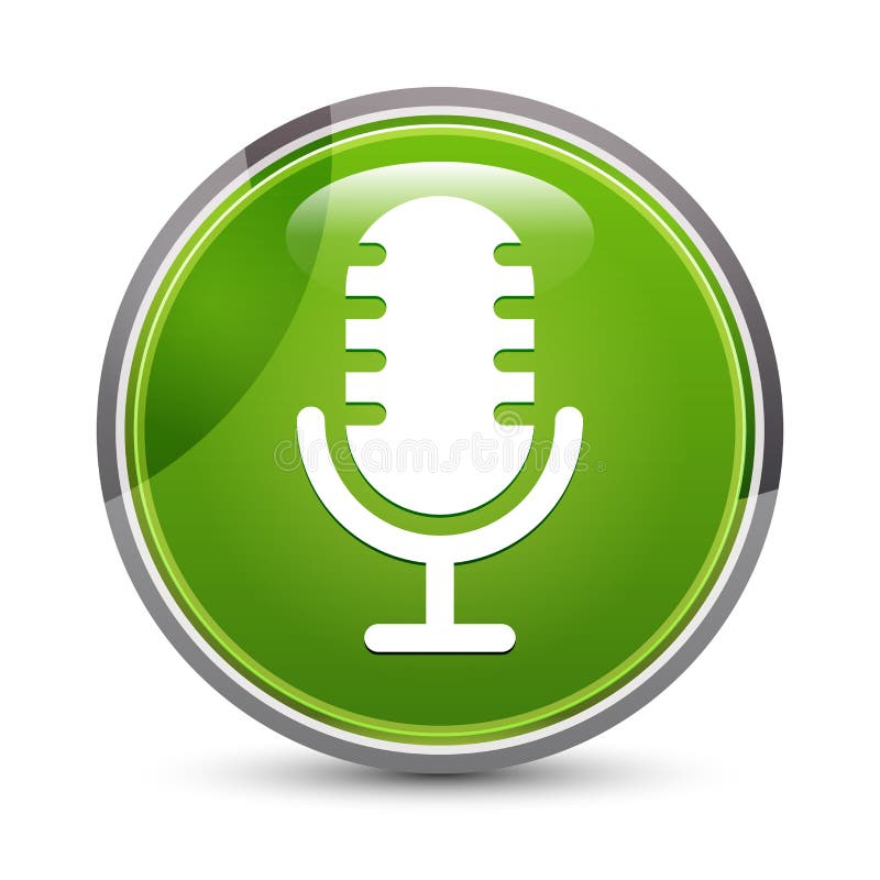Microphone Icon Elegant Green Round Button Vector Illustration Stock ...