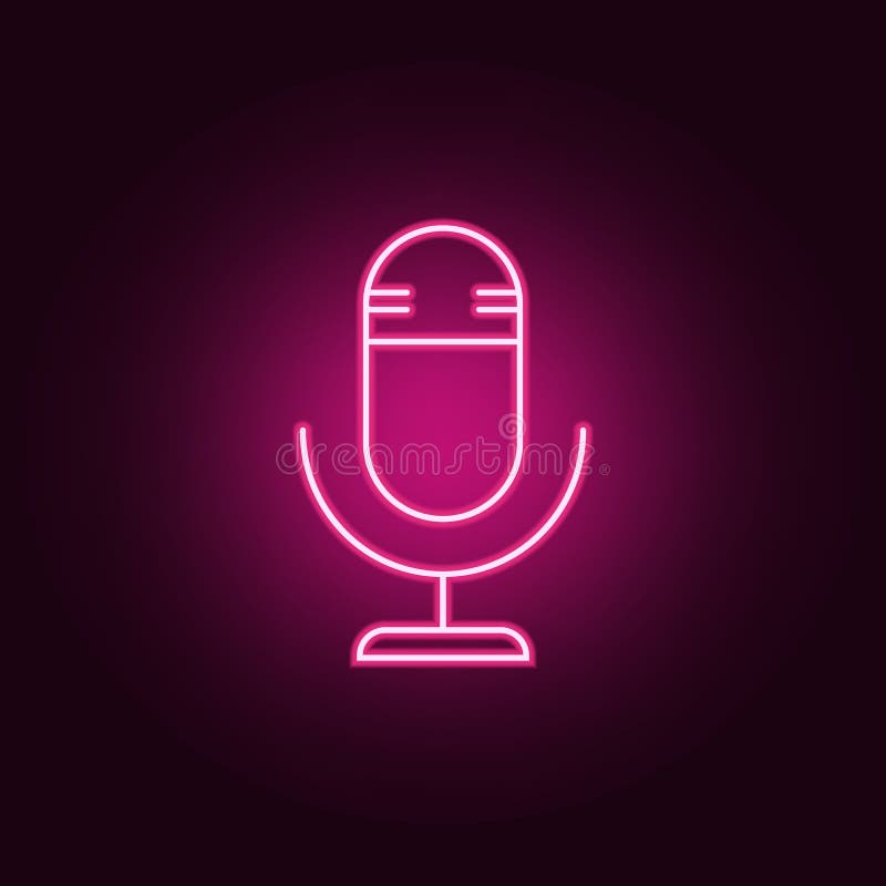 Microphone Icon. Elements of Interview in Neon Style Icons Stock ...