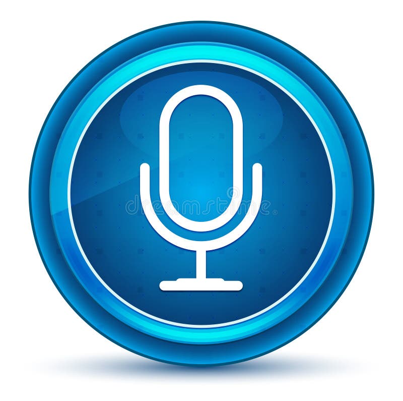 Microphone Icon Eyeball Blue Round Button Stock Illustration ...