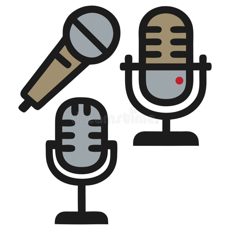 Microphone Icon. Flat Illustration of Microphone Vector Icon for Web ...