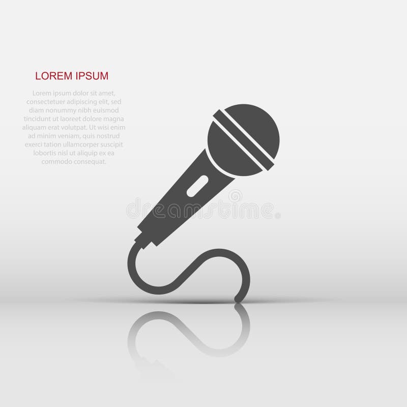 Microphone Icon in Flat Style. Mic Broadcast Vector Illustration on ...