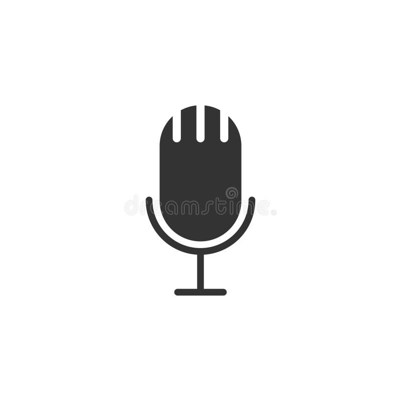 Studio Mike Simple Black Icon. Microphone Silhouette. Stock Vector ...