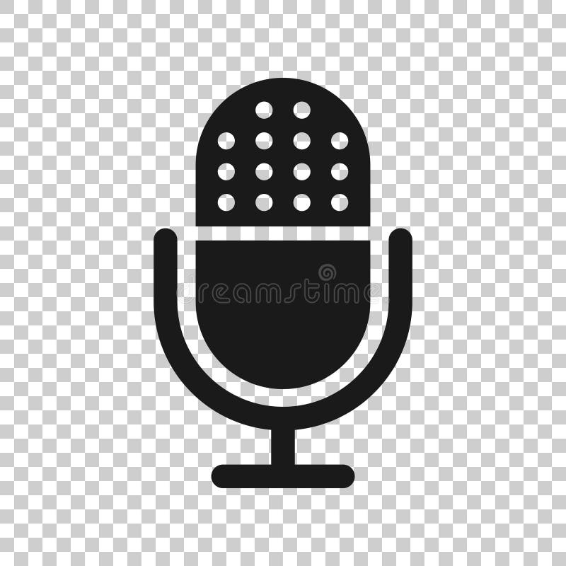 Studio Mike Simple Black Icon. Microphone Silhouette. Stock Vector ...