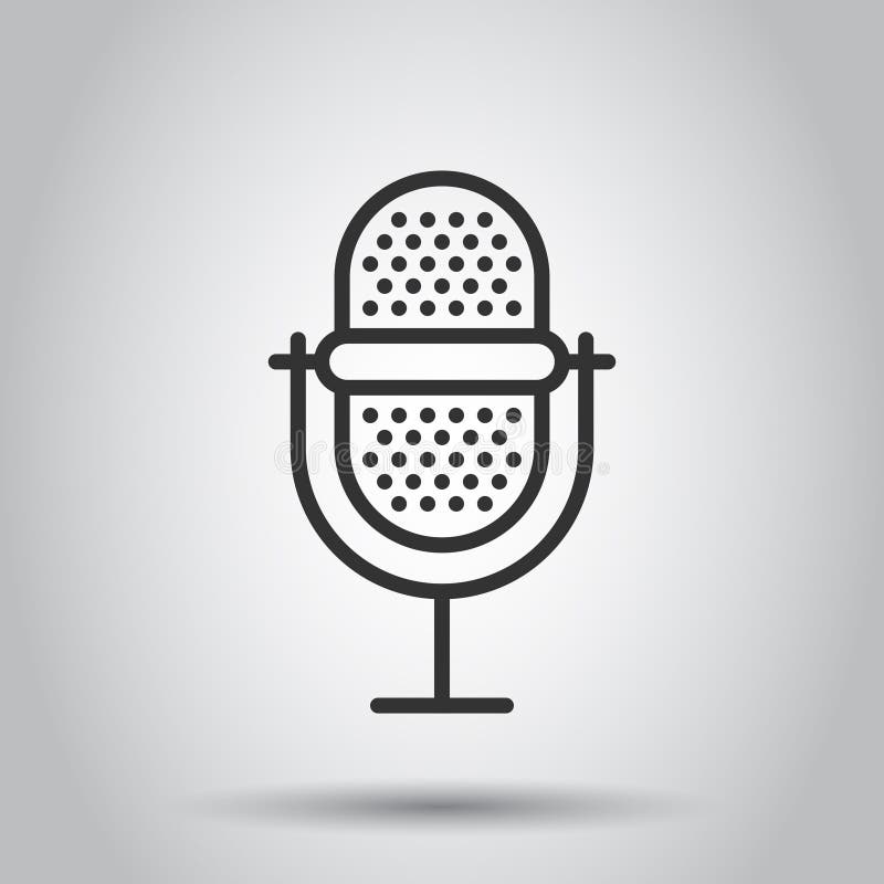 Studio Mike Simple Black Icon. Microphone Silhouette. Stock Vector ...