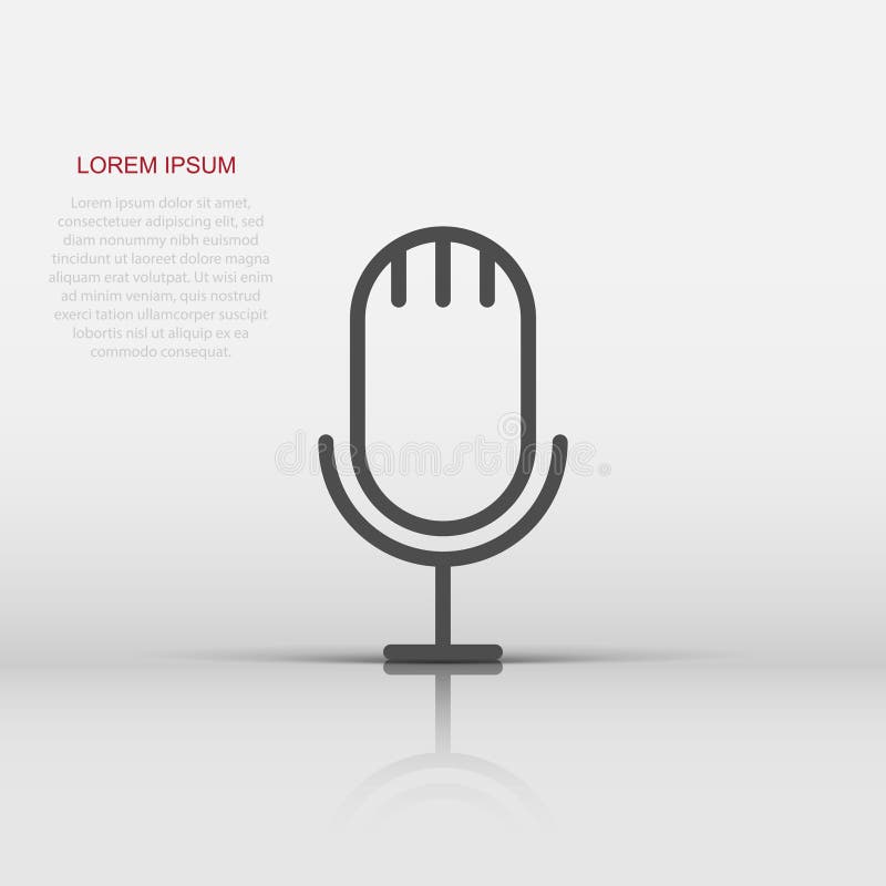 Microphone Icon in Flat Style. Studio Mike Vector Illustration on White ...