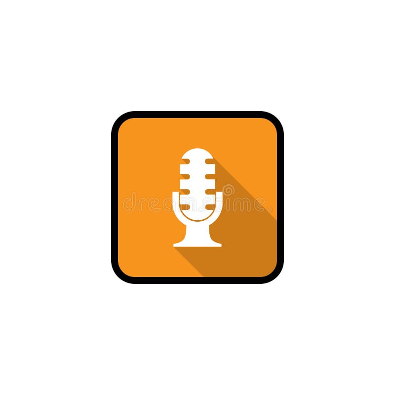 Microphone icon flat stock illustration. Illustration of audience ...