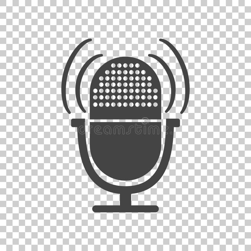 Microphone Icon. Flat Vector Illustration Stock Vector - Illustration ...