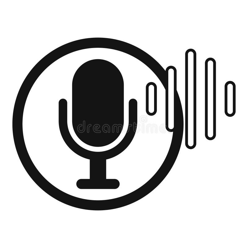 Microphone Icon Generating Sound Wave for Audio Recording Stock Vector ...