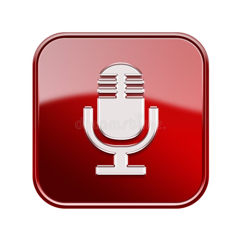 Microphone Icon Glossy Red. Stock Illustration - Illustration of sing ...