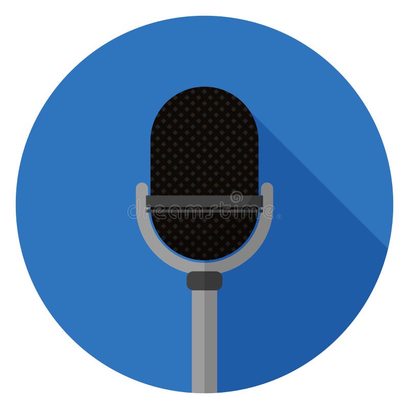 Microphone Icon in Flat Design. Stock Illustration - Illustration of ...