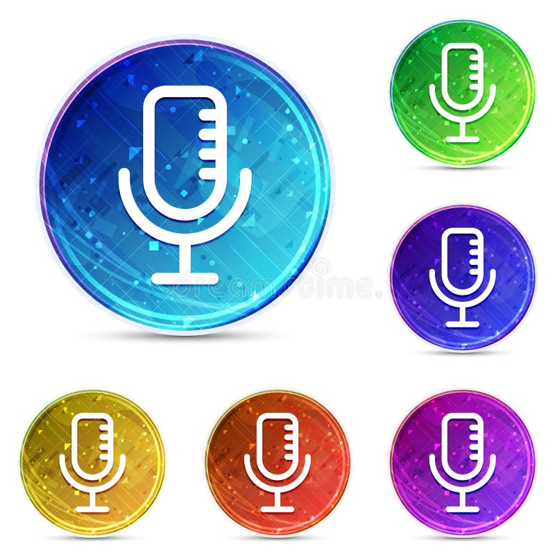 Microphone Icon Digital Abstract Round Buttons Set Illustration Stock ...