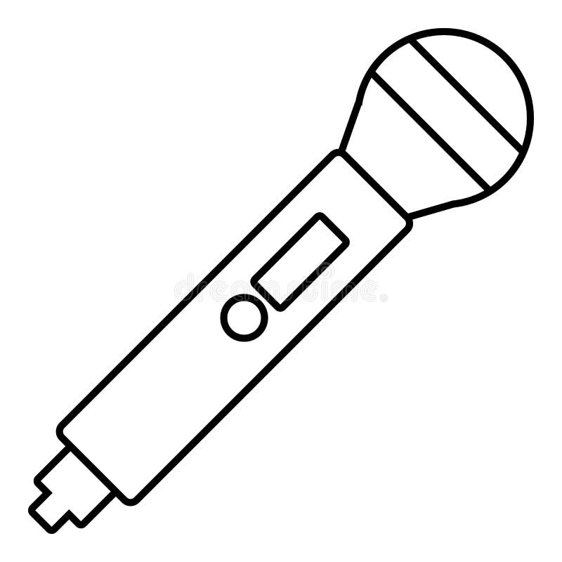 Microphone Icon , Outline Style Stock Vector - Illustration of ...